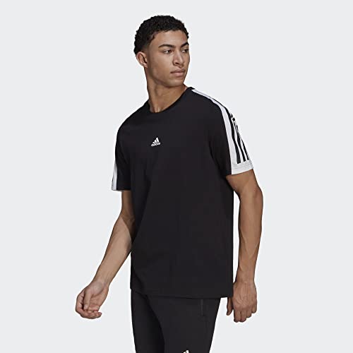 adidas Men's Future Icon Three Stripes Tee, Black, Large