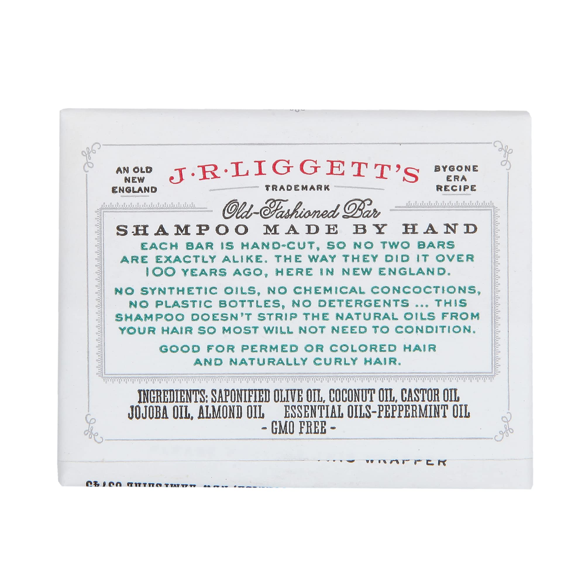 J·R·LIGGETT'S All-Natural Shampoo Bar, Jojoba & Peppermint Formula-Supports Strong & Healthy Hair-Nourish Follicles with Antioxidants & Vitamins-Detergent and Sulfate-Free, Set of Three,3.5 Ounce Bars