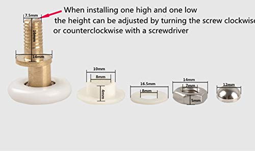 Bioristar Sliding Door Pulleys Glass Bearing Rollers Shower Door Rollers Replacement Sliding Door Rollers Shower Door Hardware Installation Kit (Diameter 27 mm)