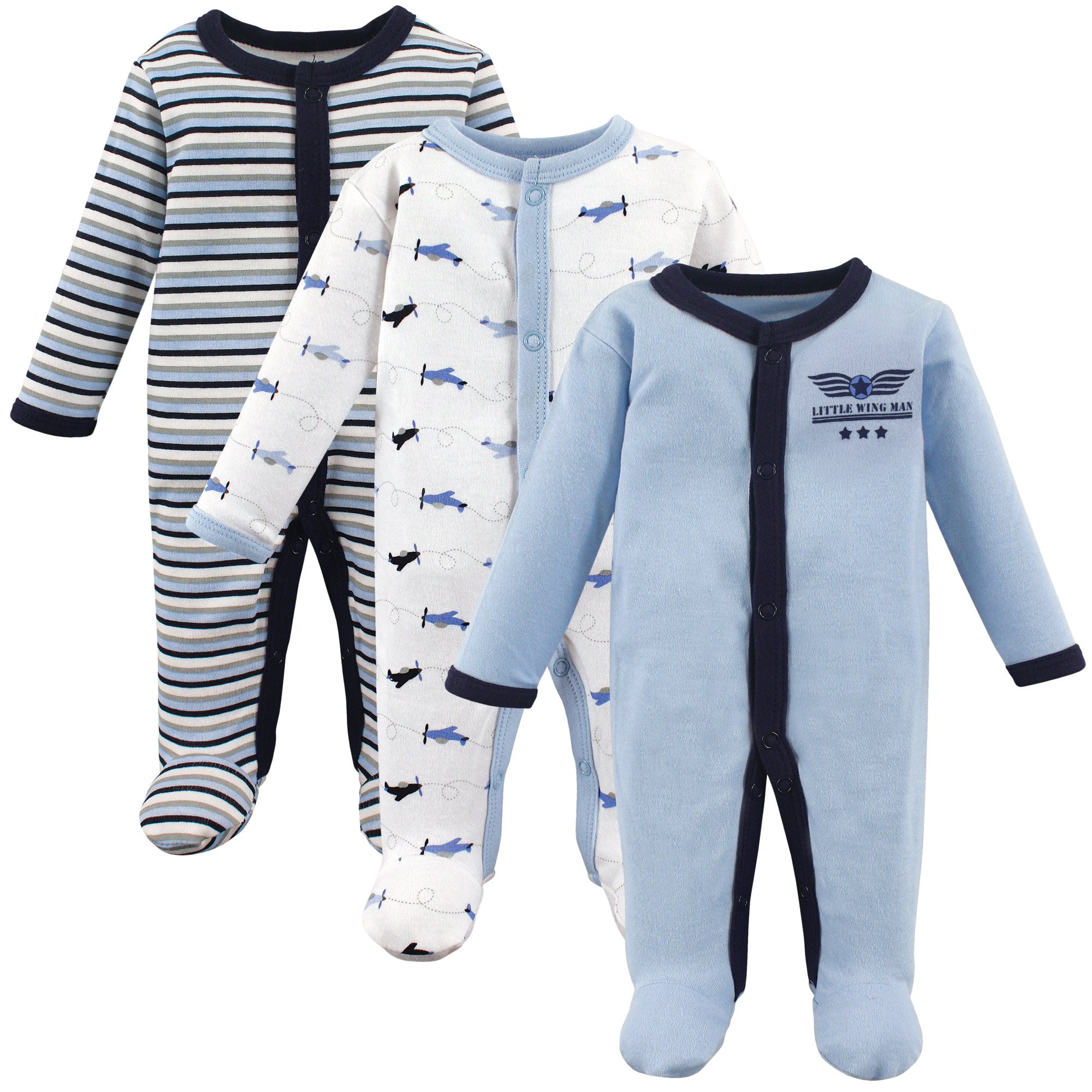 Luvable Friends Unisex Baby Cotton Preemie Sleep and Play, Airplane, Preemie