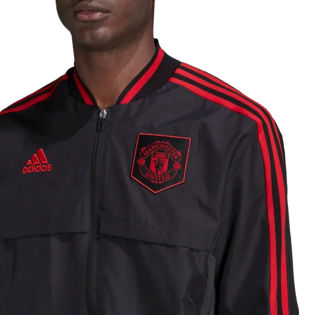 ADIDAS MEN'S MANCHESTER UNITED ANTHEM JACKET (Black, XX-Large)