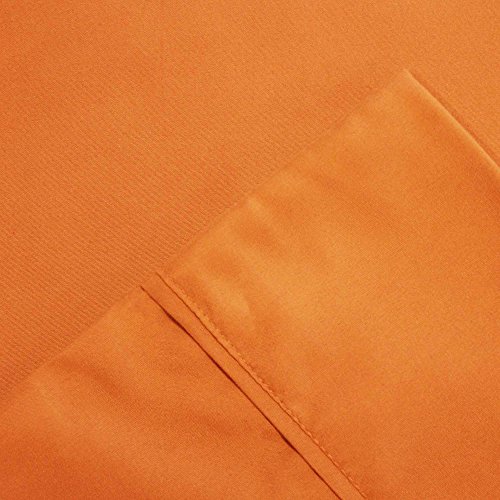 Modern Threads Amrapur Overseas Soft Solid Sheets-100 GSM Luxurious Microfiber Bed Includes Flat, Fitted Sheet with Deep Pockets, & Pillowcases, Twin, Orange