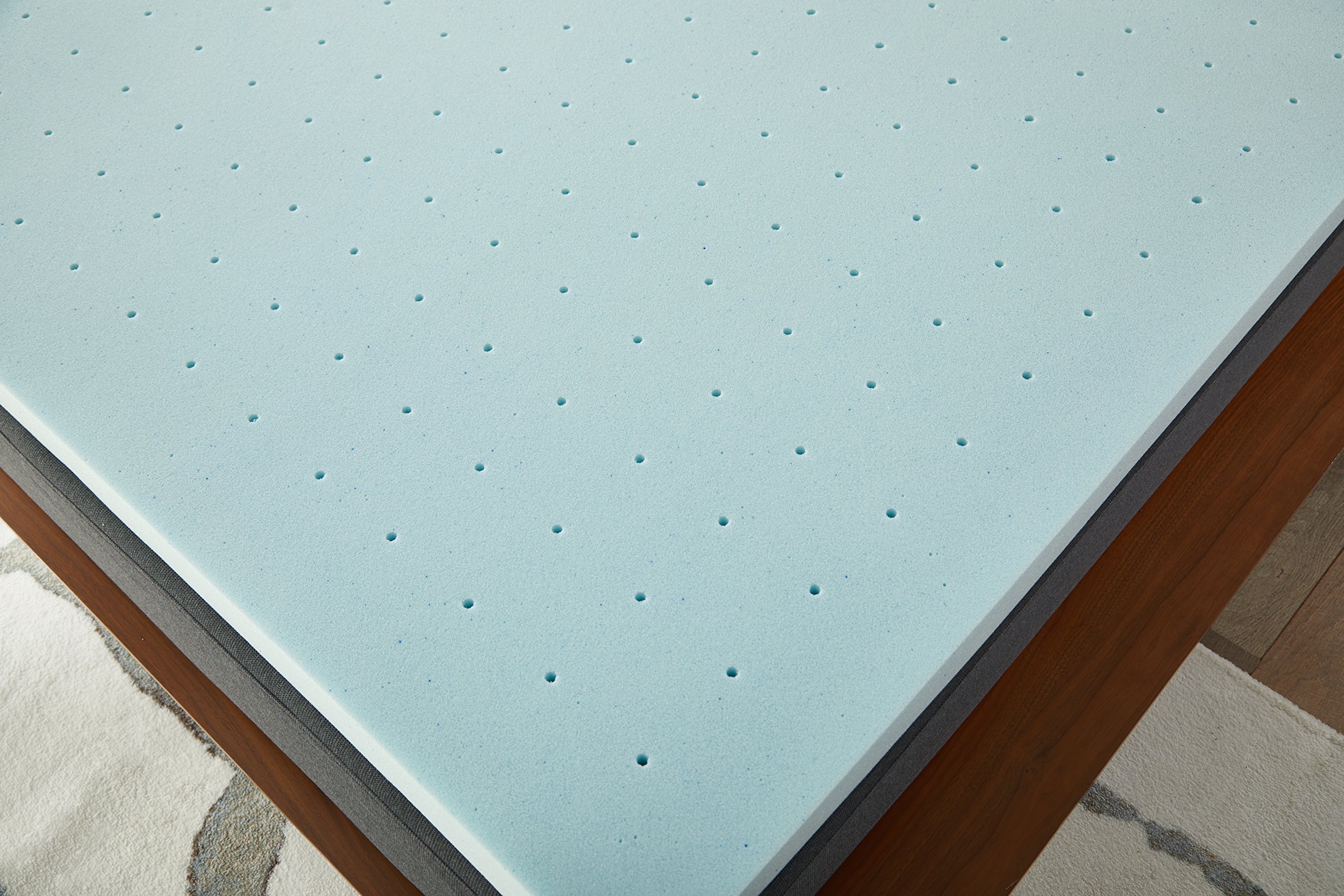 Bedsy Sleep 3" Gel Memory Foam Mattress Topper, Soft, King,Blue