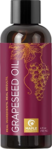 Pure Grapeseed Oil for Skin and Hair - Grapeseed Carrier Oil for Essential Oils Mixing and Grapeseed Extract Liquid for DIY Skin Care - Pure Grape Seed Oil for Nail Care Hair Oils and Facial Oil