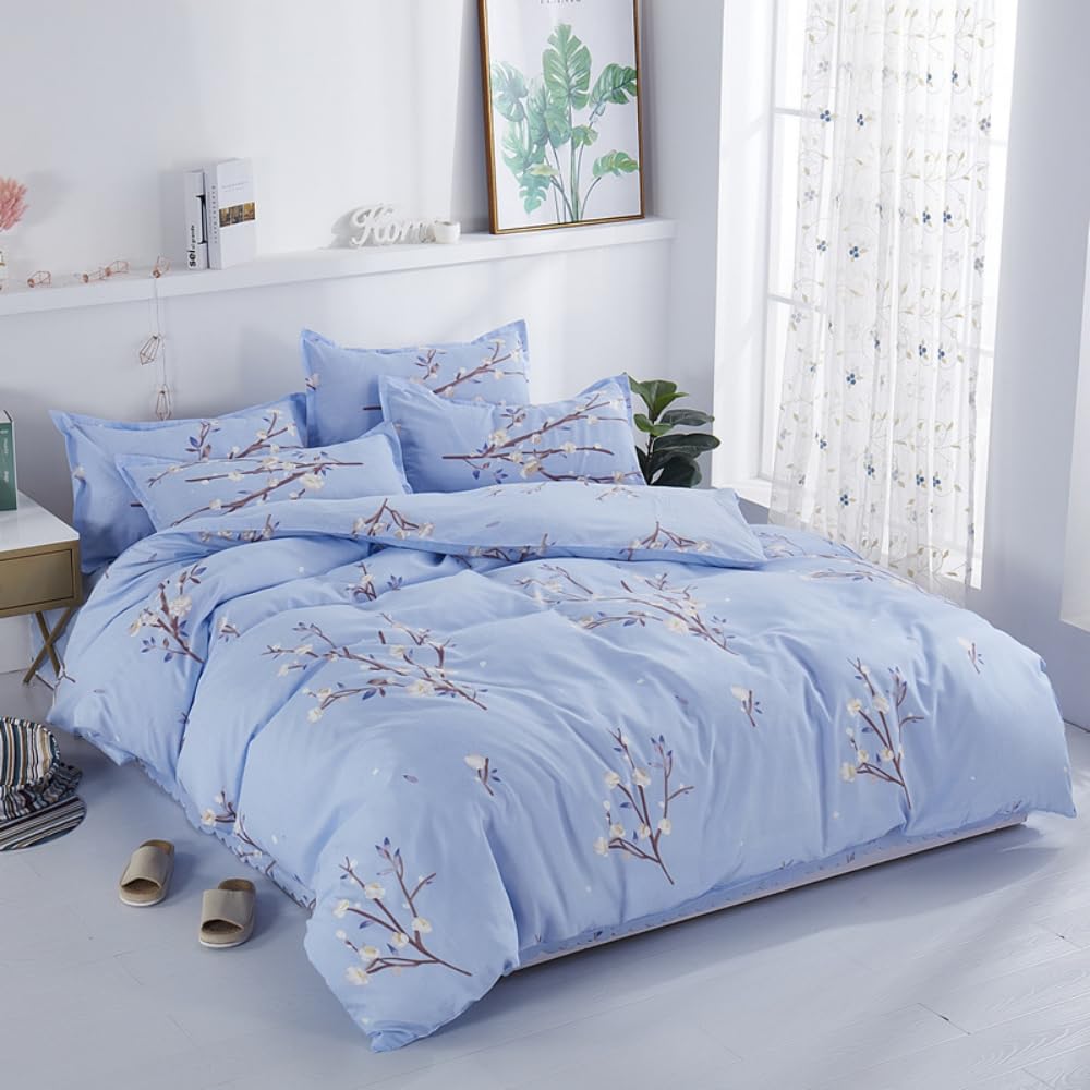 Klekyes Anime Bedding Duvet Cover Set,3D Anime Comforter Protector Quilt Cover Set Twin Full Queen King Size with Pillowcases for Bedroom Decoration (Full 79x90inch, Color 1)
