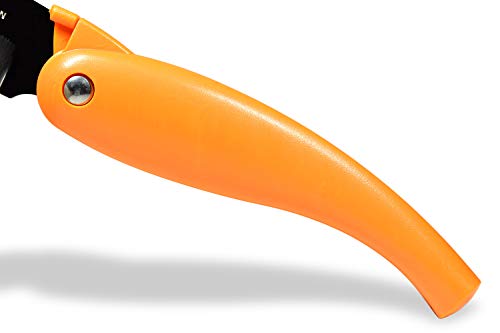 Seki Japan Folding Fruit Knife, Small Peeling Knife, 3.3-inch stainless steel blade with orange plactic handle, for kitchen and outdoor
