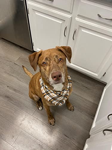 Fall Dog Bandana, Thanksgiving Dog Bandanas, Autumn Reversible Washable Plaid Triangle Bibs Scarf for Small Medium Large Pets Dogs Cats