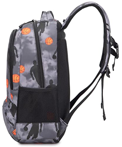 BYPTNF Backpack for Boys Student School Bookbag Kids Heavy Duty Waterproof Durable Multi-Pocket for Elementary Travel Large (A-Grey)