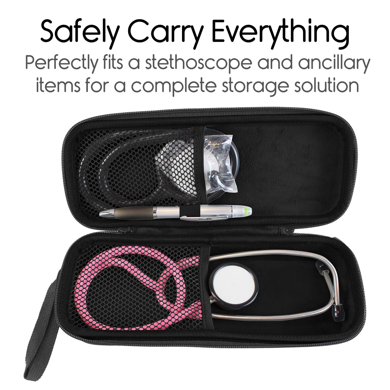 Vive Precision Stethoscope Case for Nurses - Hard Protective Equipment - Travel Holder Nursing School Essential - Fits 3M Littmann Classic III, Lightweight II S.E., Sphygmomanometer