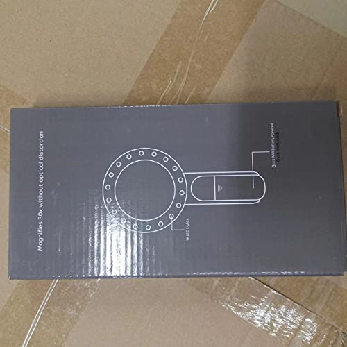 BUSATIA Magnifying Glass 30X, 18LED Handheld Magnifying Glass with Light, 4in Large Glass Magnifier with 3 Modes, Illuminated Magnifying Glass for Reading, Hobbies - with a Lens Cloth(Black)