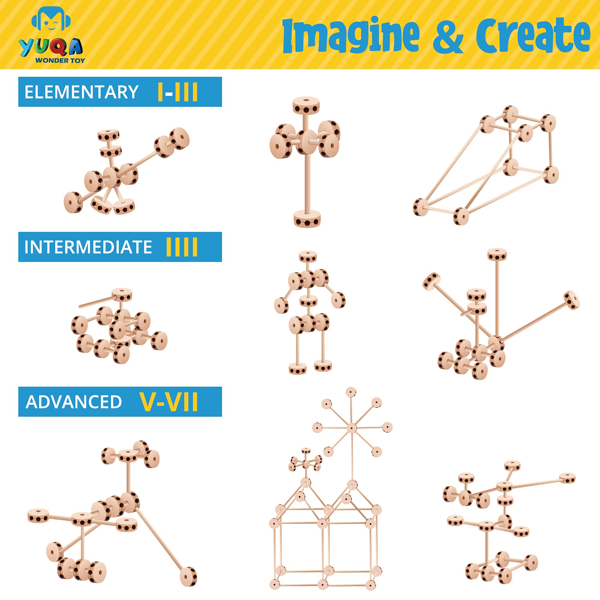 Building Blocks for Kids Ages 4-8 for Preschool Kids-60 Toys Blocks Set 6-12 Years Old to Create Various Shapes-Stimulating Different Toy for Children-Instruction Manual Included - Unique Gift