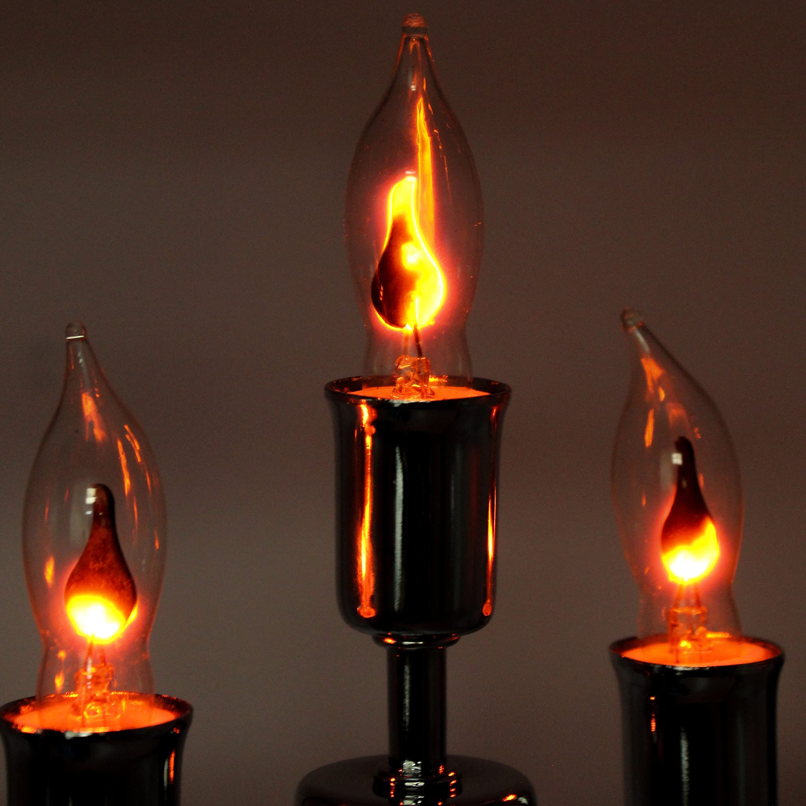 The Dreidel Company Flicker Flame Shaped Light Bulbs, E12 Replacement Bulbs, Dances with a Flickering Orange Glow, 1 Watt Bulb, 120 Volt (6-Pack)