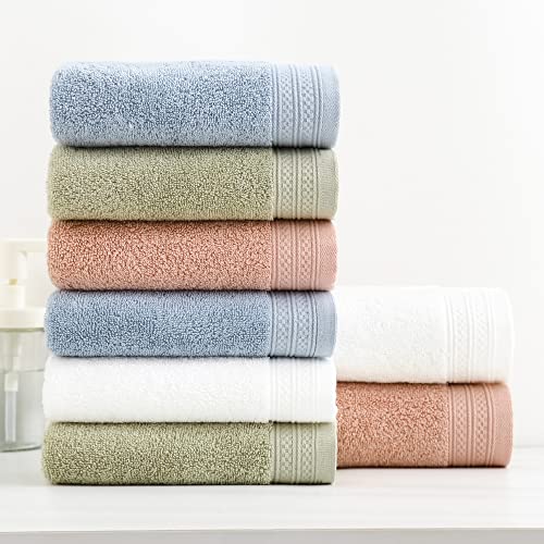 sense gnosis Pink Hand Towels Set of 2 100% Terry Cotton Towel Super Soft Highly Absorbent Decorative Hand Towels for Bathroom 13" X 29"