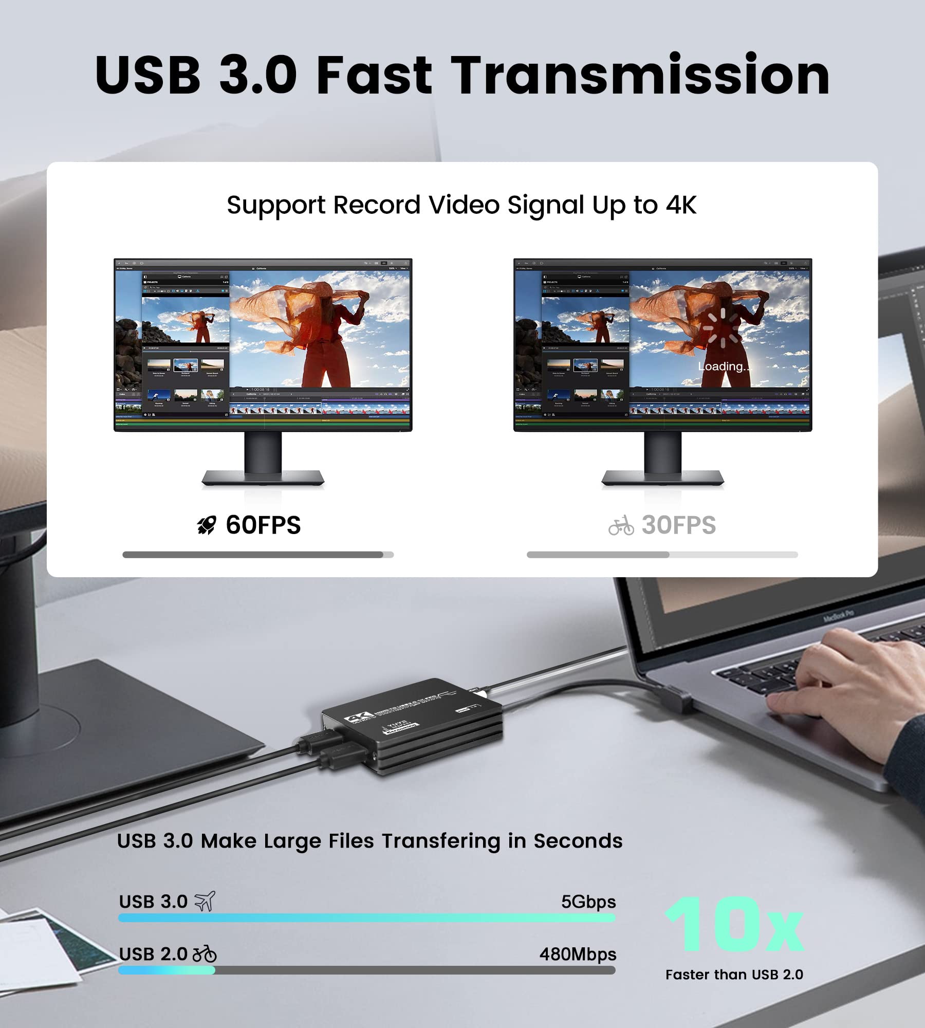 avedio links Upgraded Capture Card for Streaming and Record in 4K, HDMI to USB 3.0 Video Capture Device, Game Capture Card with Microphone 4K HDMI Loop-Out for Nintendo Switch PS4/5/OBS/Camera/PC