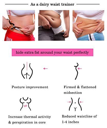 GainKee Clip and Zip Waist Trainer Corset Women Neoprene Workout Sweat Vest Body Shaper (Large, Belt)