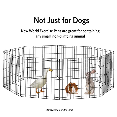 New World Pet Products 24" Foldable Black Metal Dog Exercise Pen No Door