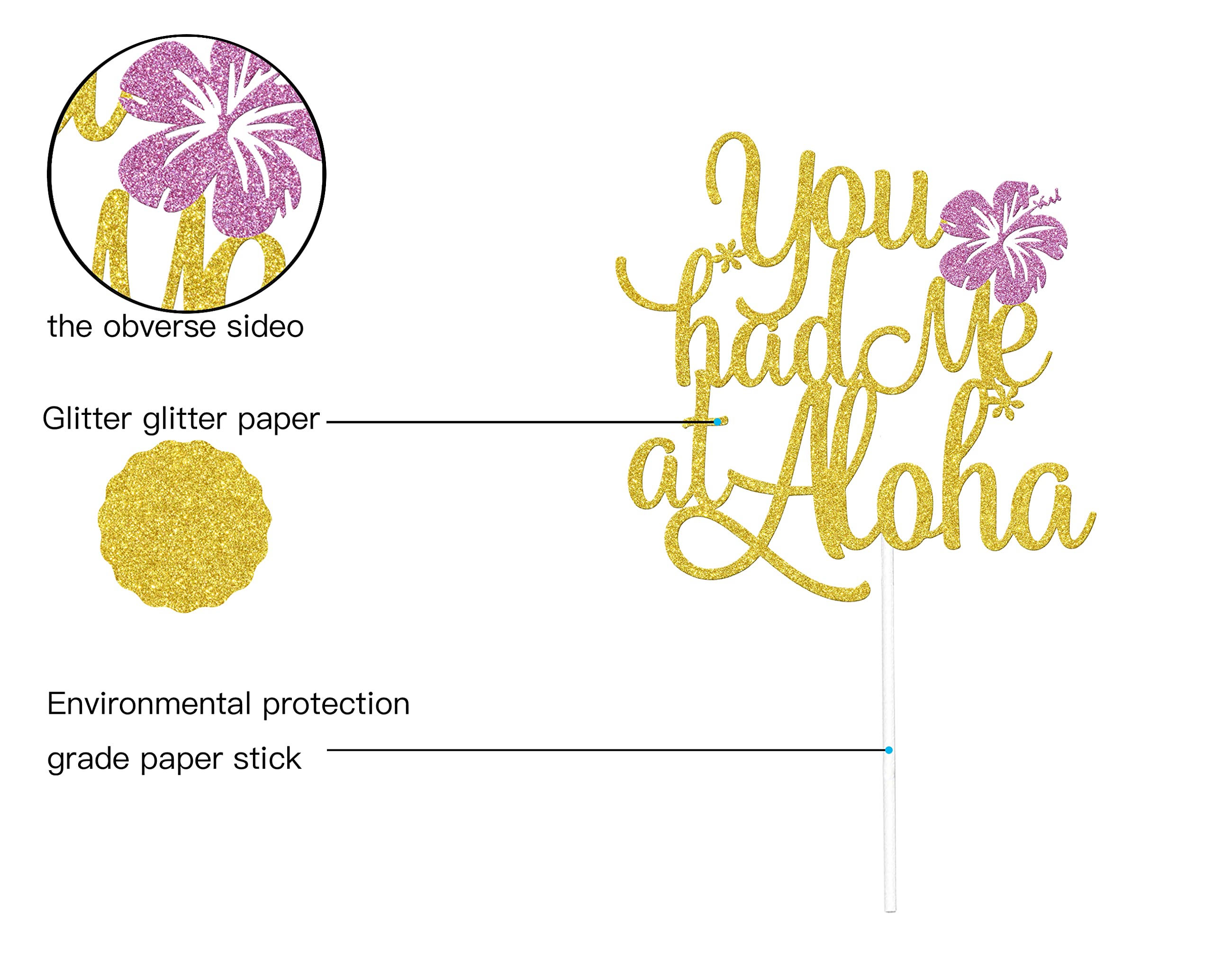 You Had Me At Aloha Cake Topper, Hawaii Wedding Decor, Mr and Mrs Cake Topper, Tropical Summer Beach Wedding Bridal Shower Wedding Party Decoration