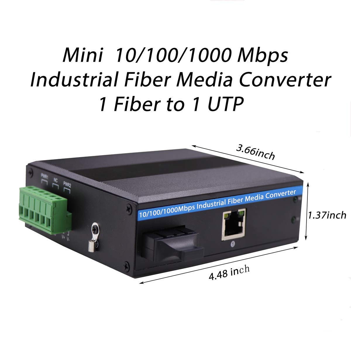 OLYCOM Gigabit Hardened Ethernet Media Converter Single Mode Duplex Industrial Fiber SC to Network Switch DIN-Rail/Wall Mount 9/12/24VDC Input IP40 Safety Class