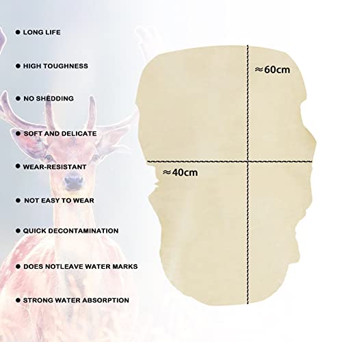 Car Natural Chamois Cleaning Cloth, Real Leather Super Absorbent Fast Drying Car Wash Cloth Accessory for Auto and Precision Instrument