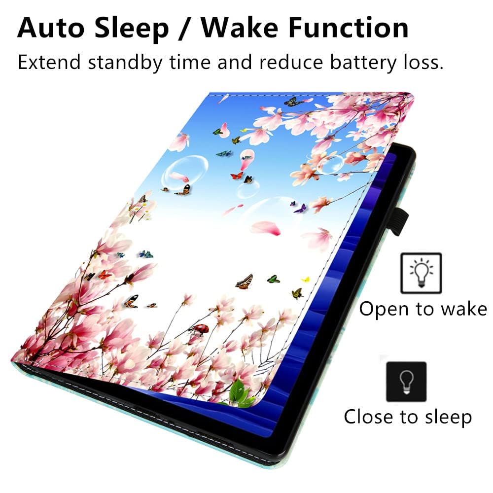 Case for 6" All-New Kindle 11th Generation 2022 Release (Model No.C2V2L3), PU Leather Flip Case Cover with Smart Auto Wake/Sleep and Card Slots for Kindle 2022 11th Gen E-Reader.(Butterfly in Flowers)