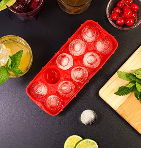 HIC Kitchen Cannonball Silicone Ice Cube Tray, European-Grade, Non-Stick, Makes 10 Large Ice Balls