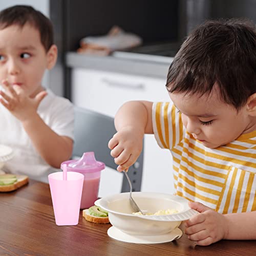 EXCEART Sippy Cup 4PC Sippy Cups Plastic Cups with Built- in Straw Candy Color Water Container Drinking Cups Toddler Drinking Cups Milk Cups Straw Cups for Children Kids Water Cup(Random Color)