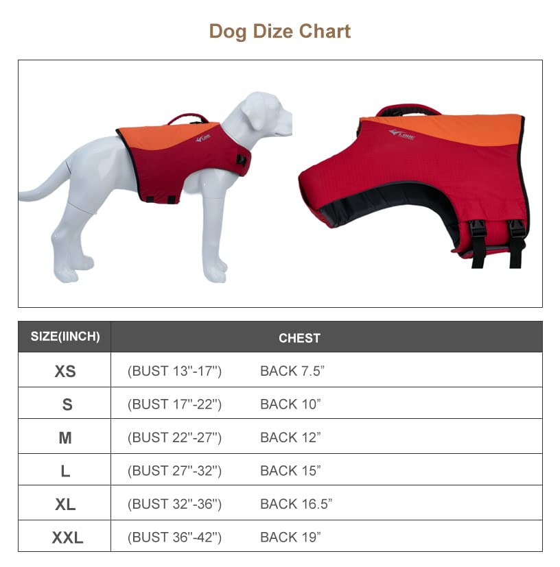 Dog Life Jacket, Sport Style Dog Float Coat with Excellent Buoyancy, Stylish Dog Swimming Safety Vest with Rescue Handle for Small Medium Large Dogs Blue M