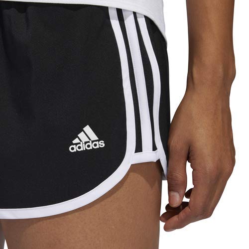 adidas Women's Running M10 Shorts 4" Inseam, Black/White, Large