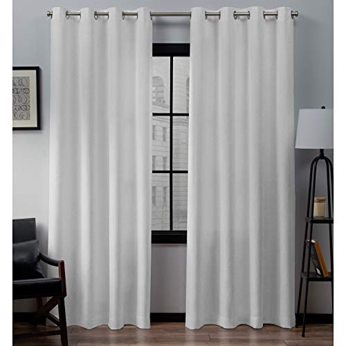 Exclusive Home Curtains Loha Linen Window Curtain Panel Pair, 54" x 108", Winter White