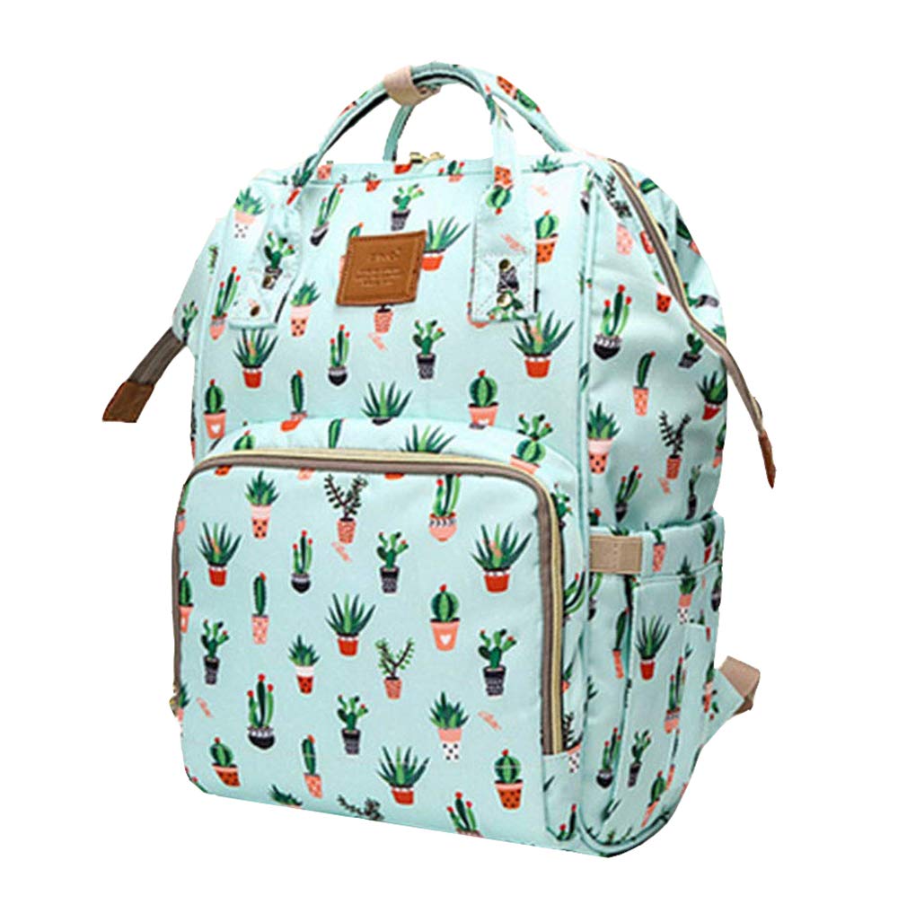 Large Capacity Baby Diaper Bag Backpack Waterproof Travel Nappy Diaper Bags Cute for Girls Boys (Potted Plants)