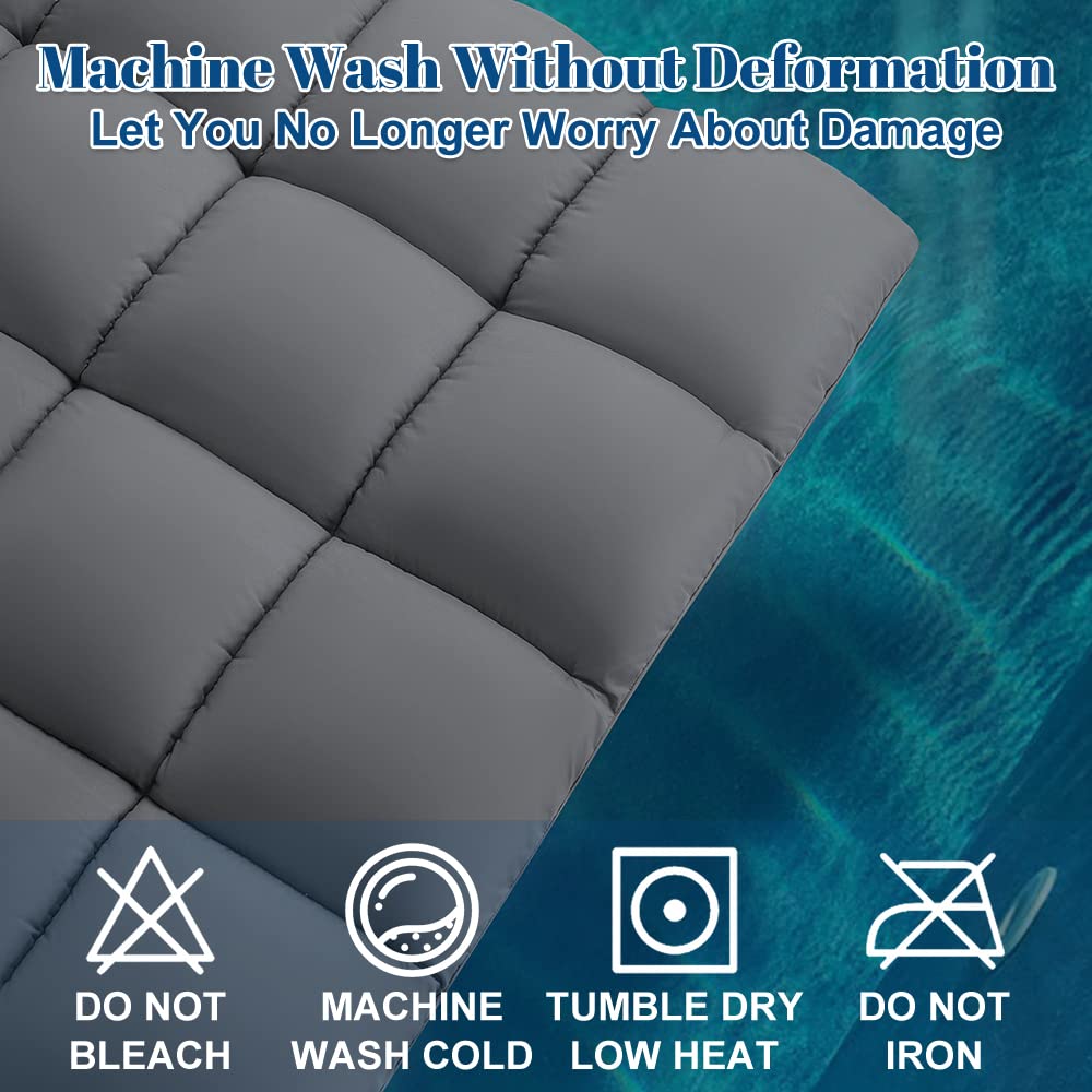 SONORO KATE Mattress Topper, Extra Thick Mattress Protector,Cooling Mattress Pad Cover for Back Pain, Plush & Support Bed Topper Overfilled Down Alternative with 8-21" Deep Pocket (Grey, Queen)