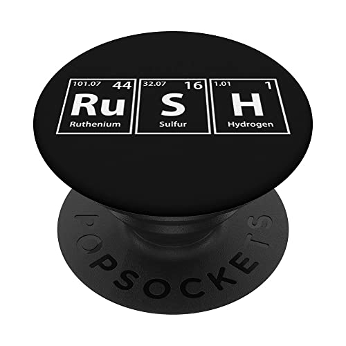 Periodic Tees Co. Rush (Ru-S-H) Periodic Table Elements Spelling PopSockets Stand for Smartphones an