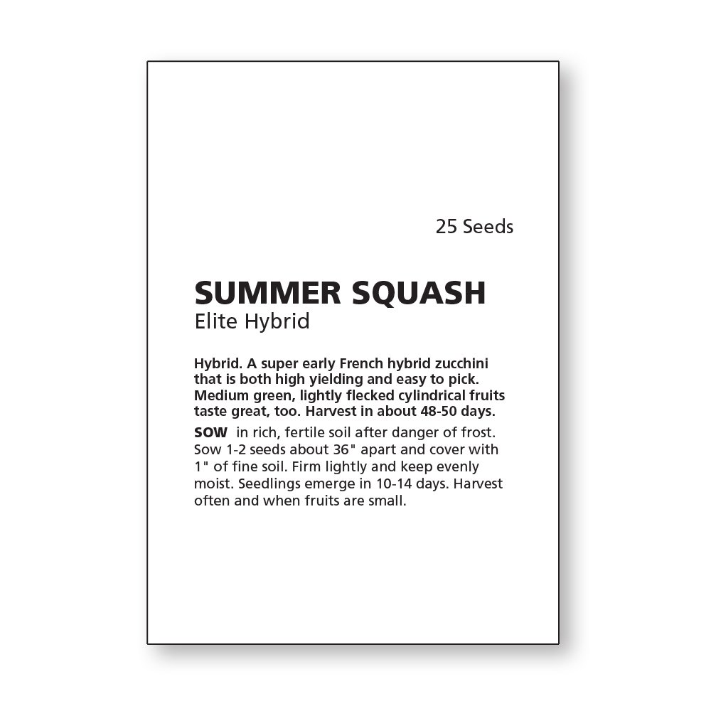 Burpee Elite Hybrid Summer Squash Seeds 25 seeds