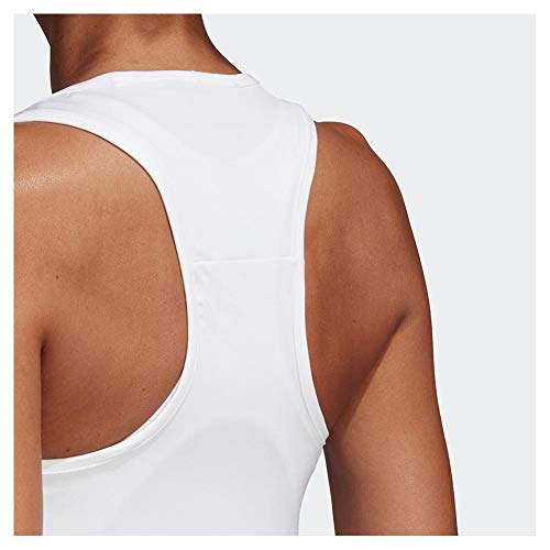 adidas Women's Design 2 Move 3-Stripes Training Tank Top, White, Medium
