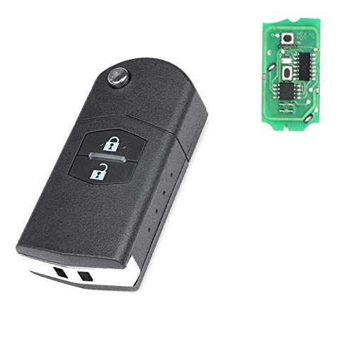 Amautolucky Upgraded Flip Remote Car Key Fob 2 Button 433MHz ID83 Chip for BT50 UP 2011-2015 Uncut HU101 Blade