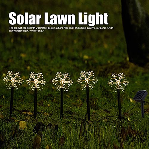 FastUU Holiday Decoration Light, Waterproof Durable Practical Romantic Solar Light Snowflake for Courtyardsyard for Outdoor for Garden Landscape for Home