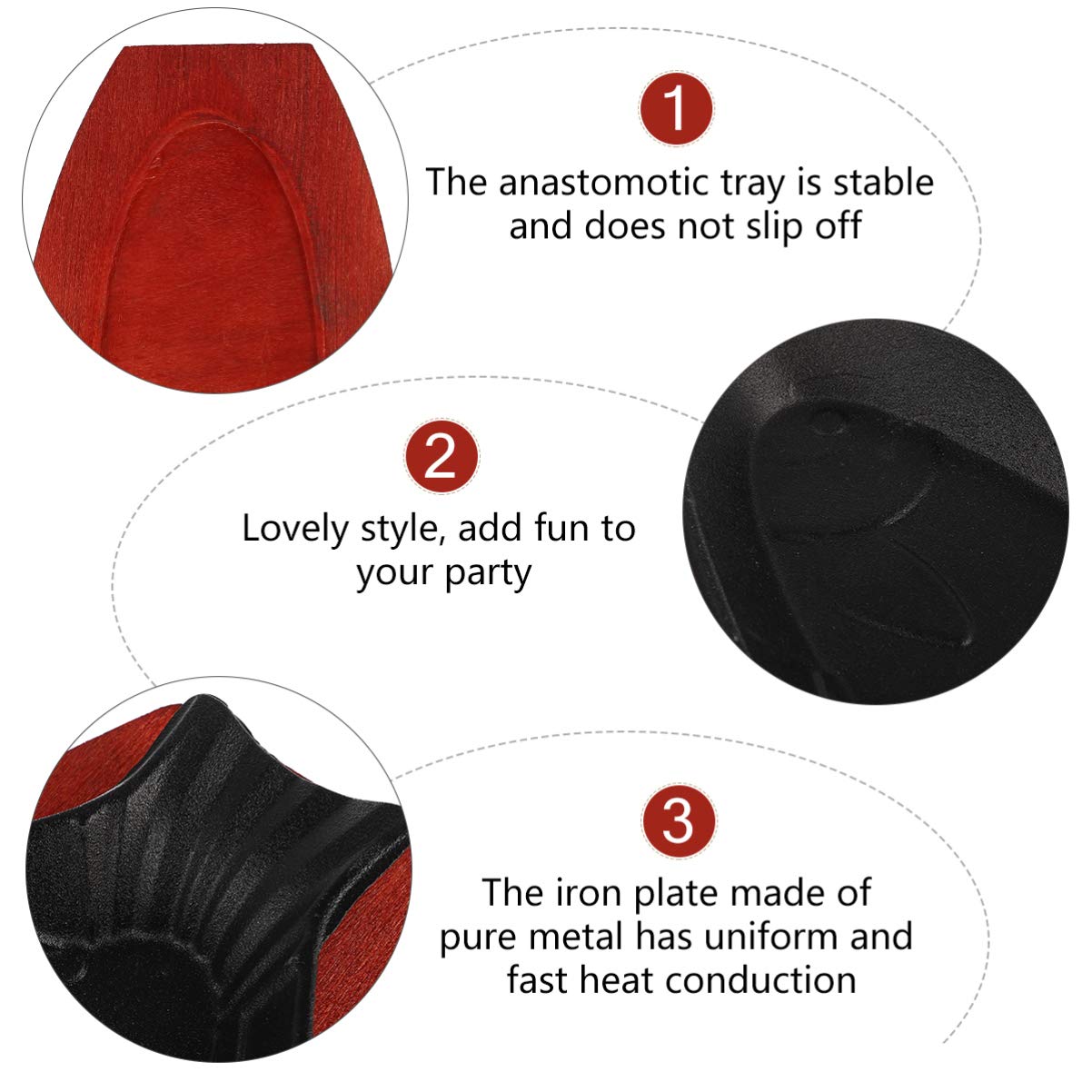 DOITOOL Small Cast Iron Skillet with Wooden Base, Creative Fish-Shaped Japanese Steak Plate Set for Restaurant Home Kitchen Cooking Pan Grilling Meats Seafood