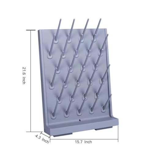 YTFLOT Lab Supply Drying Rack Pegboard Bench-top Wall-Mount Laboratory Glassware 52 Detachable Pegs Lab Drying Draining Rack Cleaning Equipment (Grey)