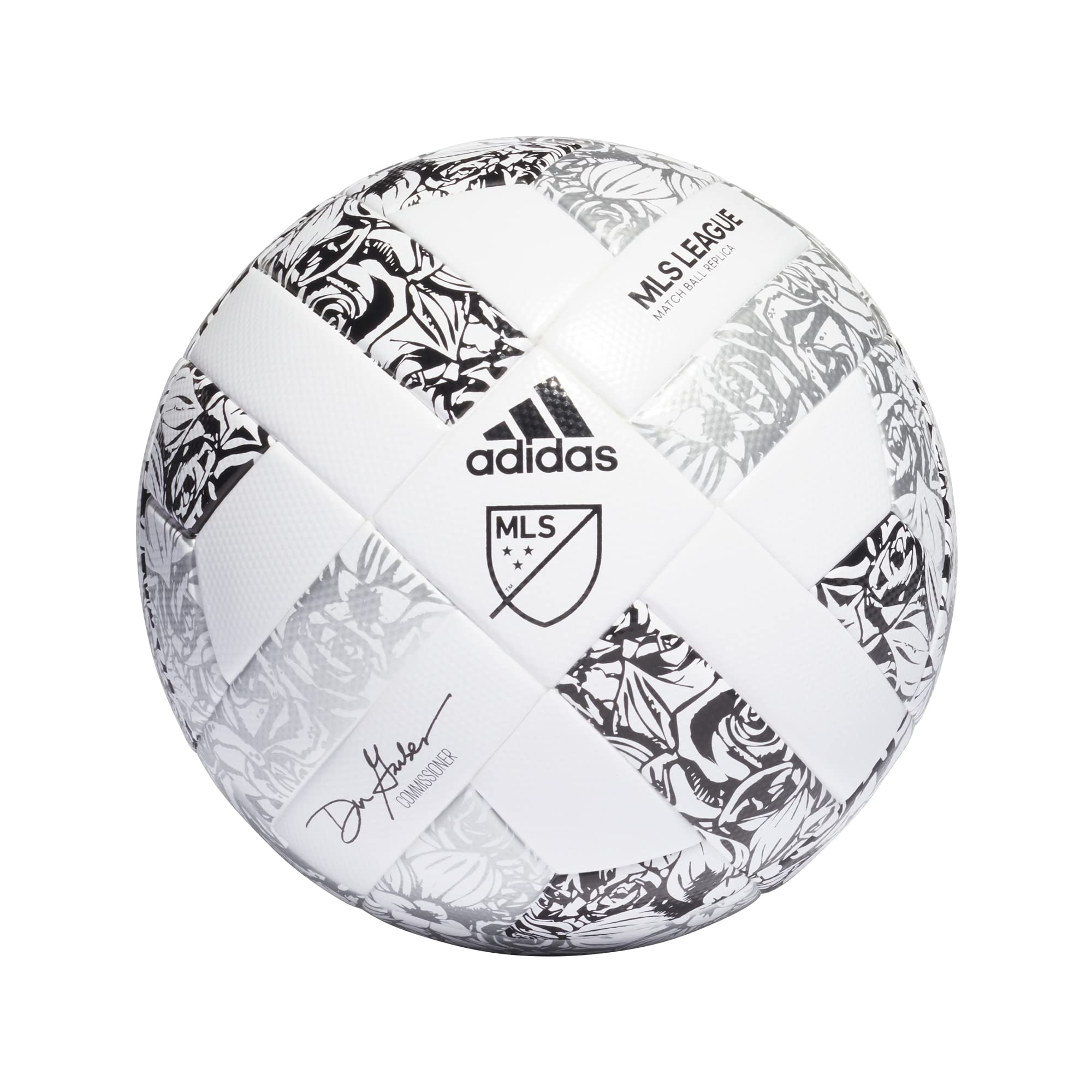 adidas Unisex-Adult MLS League Nativo Ball, White/Black/Iron Metallic, 5