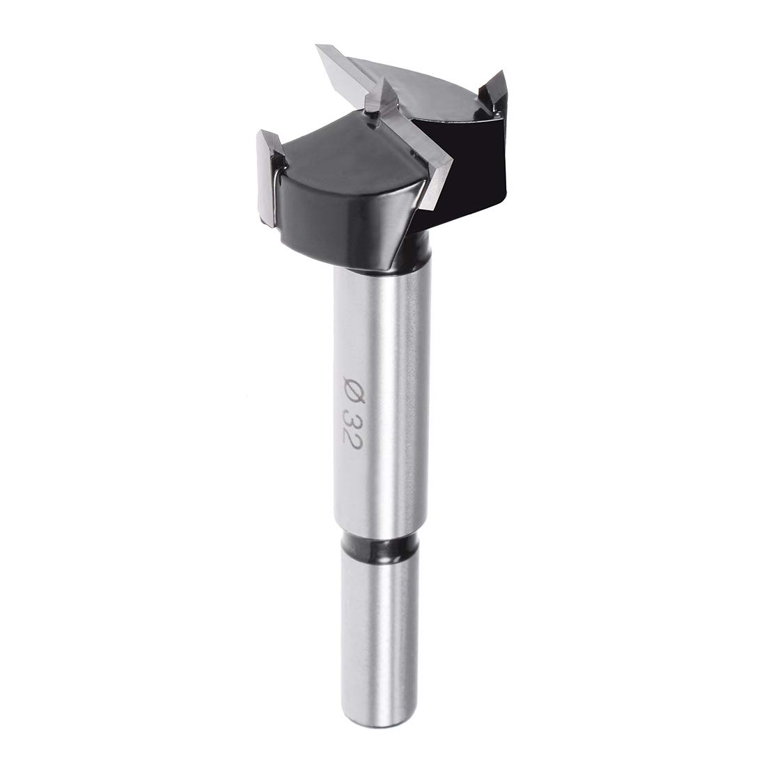 uxcell Forstner Drill Bits 32mm, Tungsten Carbide Wood Hole Saw Auger Opener, Woodworking Hinge Hole Drilling Boring Bit Cutter (Black, Silver Tone)