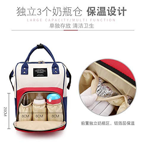 MLBCARE baby bag back pack large-capacity multi-functional fashionable shoulders diaper backpack mother's portable baby care bag Separate storage (red)