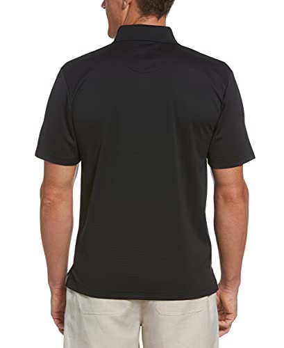 Cubavera Men's Big Essential Textured Performance Polo Shirt, Jet Black, 2X