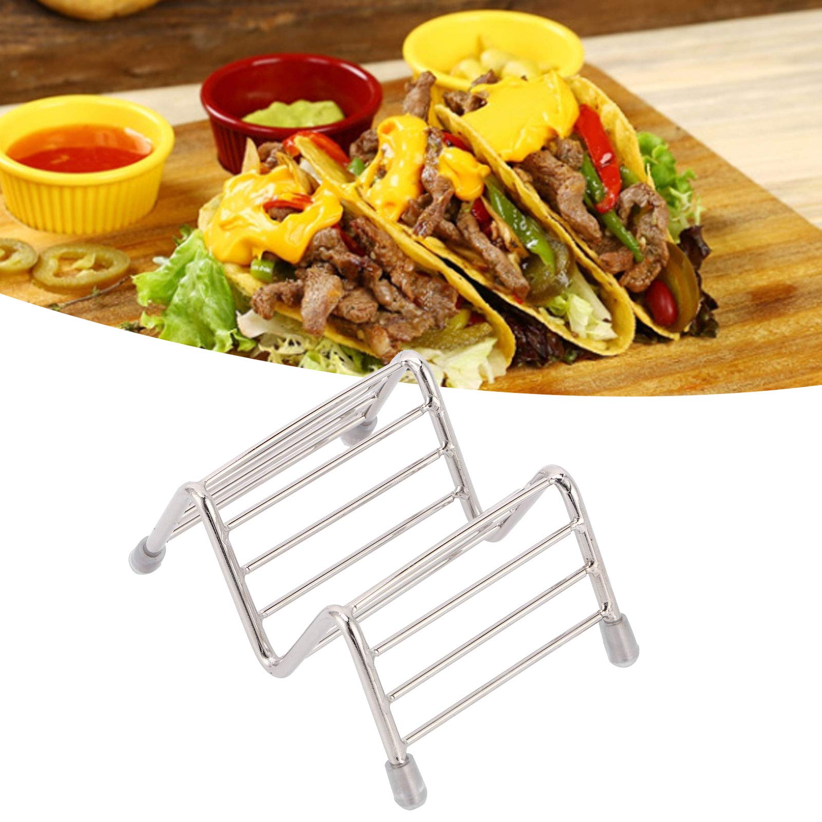 Aqur2020 304 Stainless Steel Taco Holder Corrosion Innovative Pancake Stand Tray for Kitchen Restaurant Suitable for Home Kitchens And Restaurants(1#)