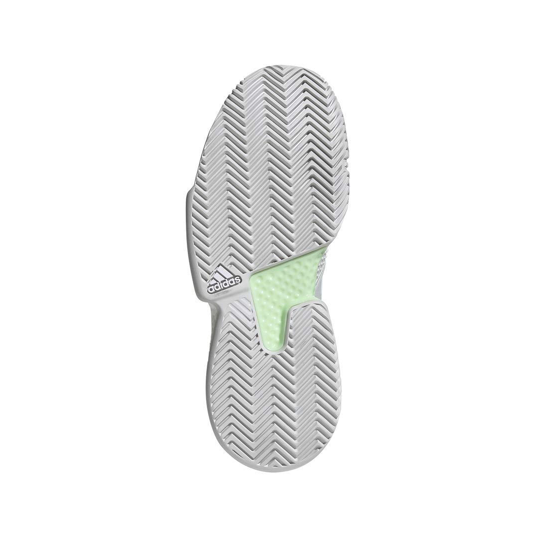 adidas Women's SoleCourt Boost Tennis Shoe, Glow Green/White/Grey, 11 M US