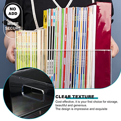 Cabilock Large Storage Bins Stacking Storage Bins Desktop Storage Basket magazine storage rack Magazine Holder tabletop Basket Shelf Plastic Magazine Basket Large Storage Bins Stacking Storage Bins