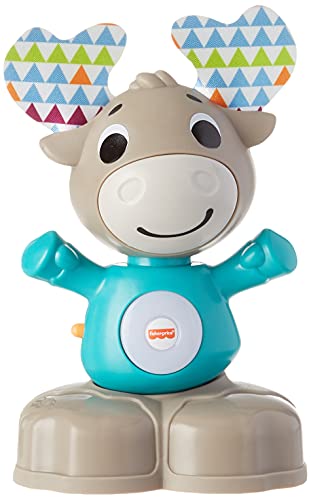 Fisher-Price Linkimals Nathan The Elk Interactive Baby Toy, Sounds and Lights, French Version, 9+ Months and Above, GJB20