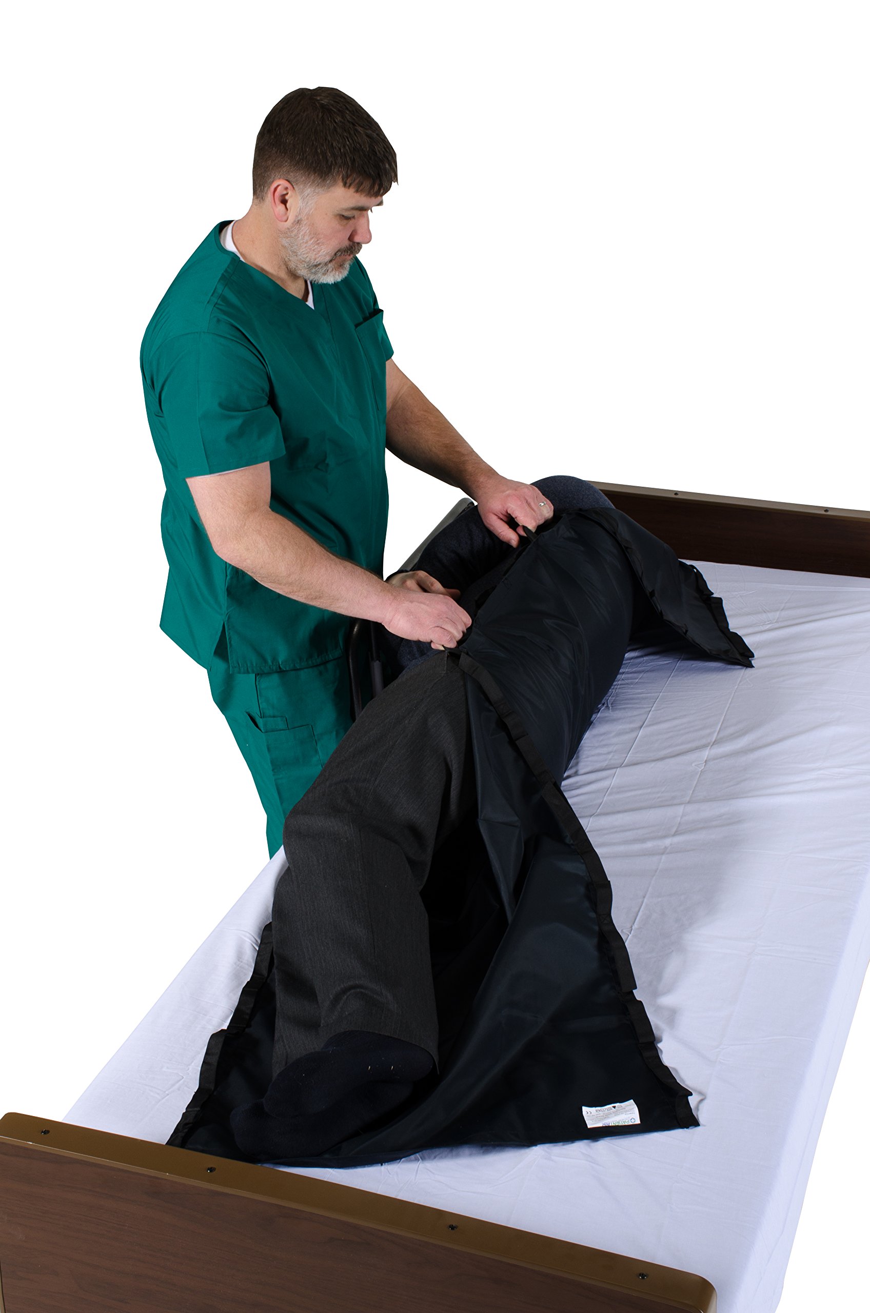 Patient Aid 78" x 28" Reusable Slide Sheet with Ergonomic Handles for Positioning, Turning, and Moving Patients Up to 500 lbs, Strong and Comfy Nylon Fabric Patient Transfer Sheet (Pack of 1)