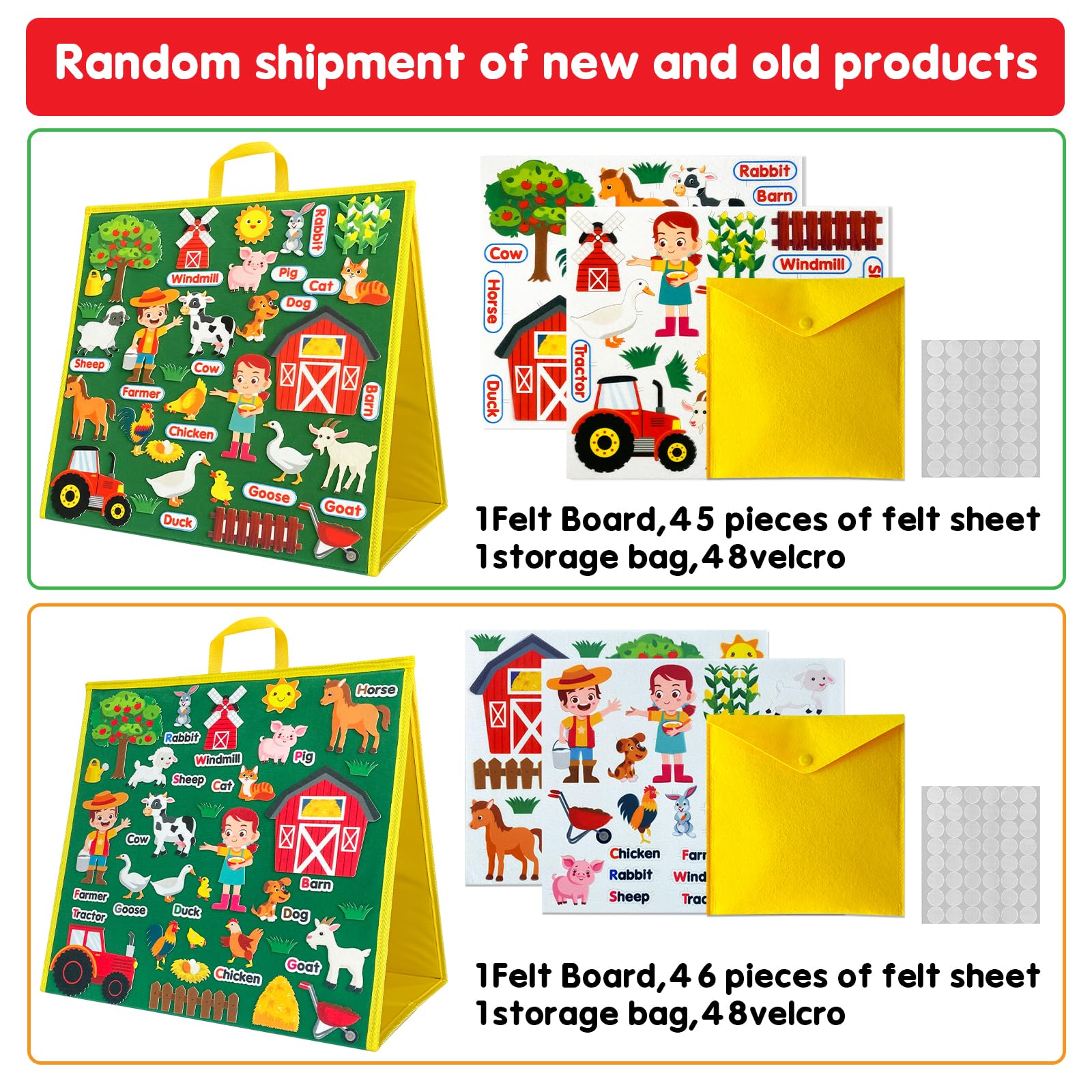 Felt Board&Story Sets and Pieces for Toddlers ,Flannel Board Quiet Time Books for Children,Foldable,Double Sided, Felt Learning Board for The Classroom,Felt Toys Activities for Kids (Zoo Animals)