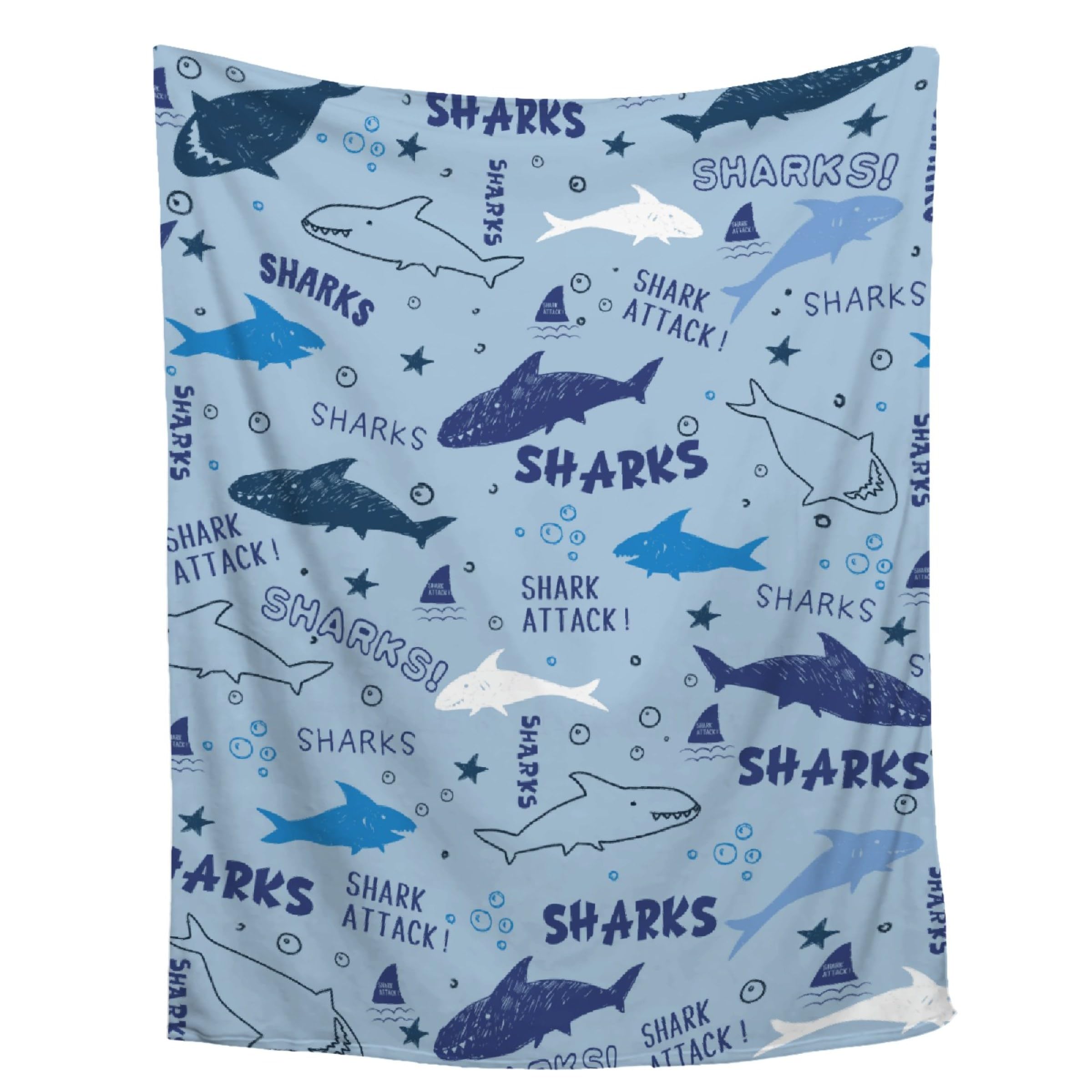 Shark Blanket Gifts - Shark Gifts for Shark Lovers - Super Soft Shark Blanket for Sofa,Bed,Couch - Shark Decor for Girls Boys - Shark Gifts Blanket for All Seasons,30"x40"-Toddlers/Crib Size