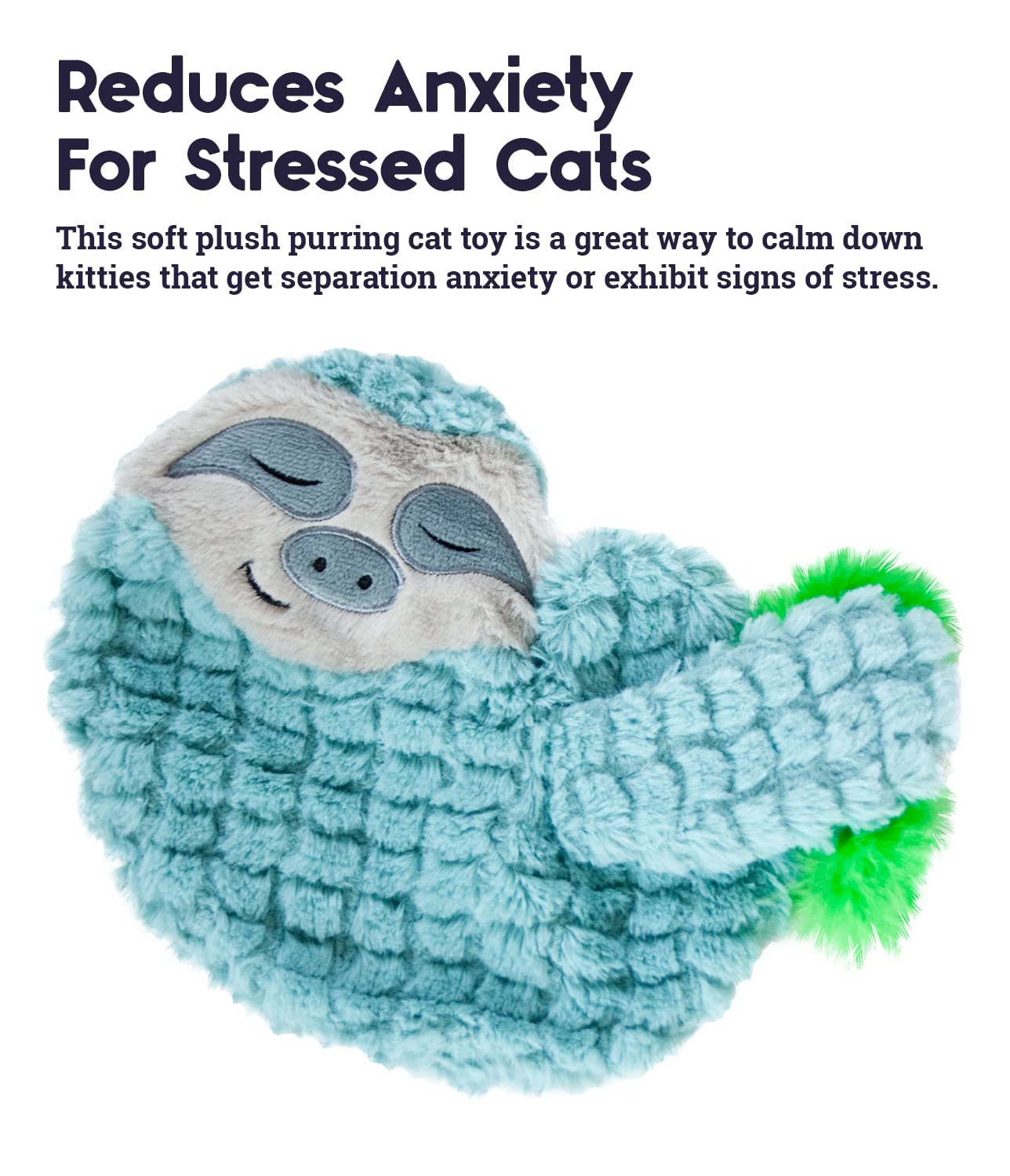 Petstages Purr Pillow Snoozin' Sloth Soothing Plush Cat Toy